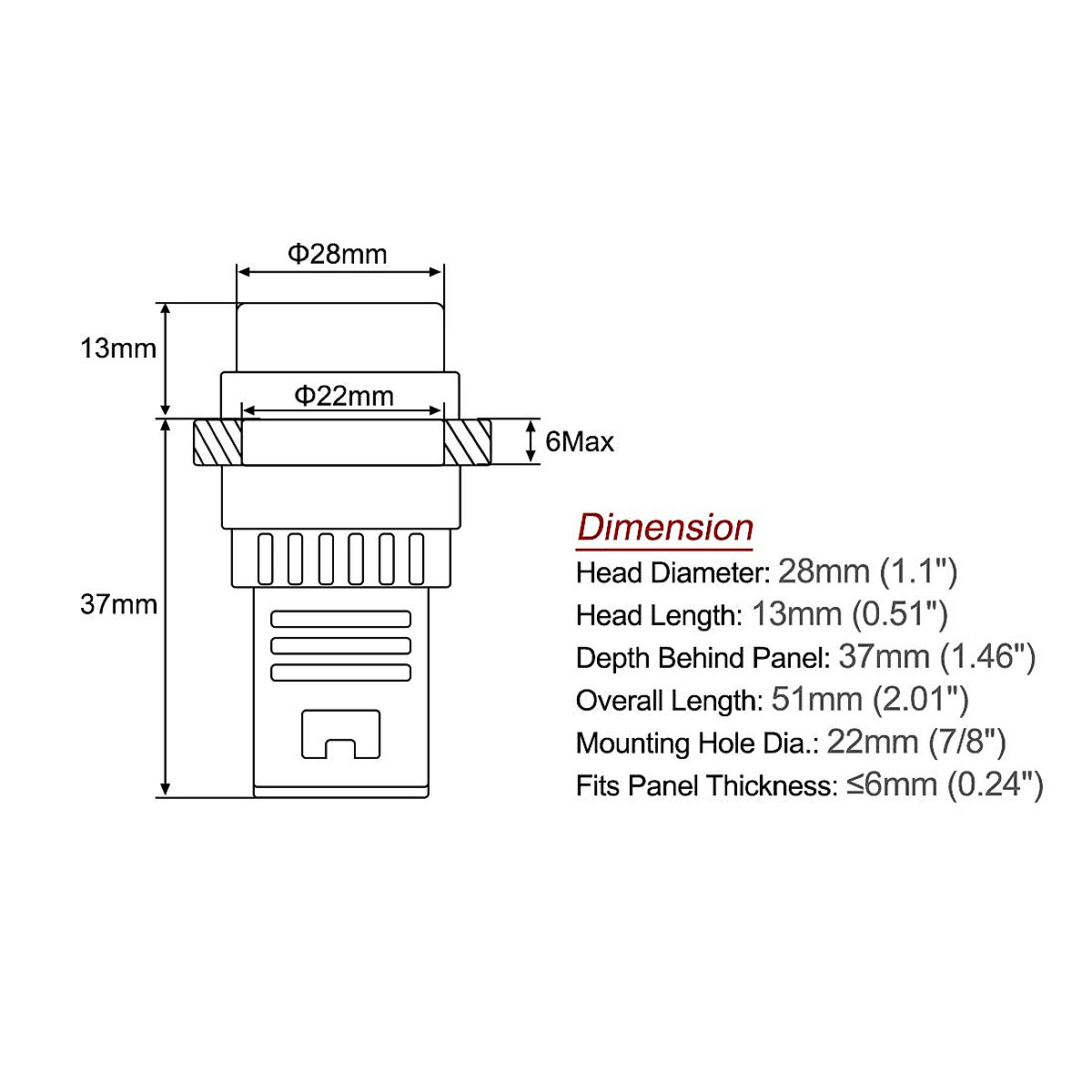 uxcell 3Pcs Red Indicator Light AC/DC 110V, 22mm Panel Mount, for Electrical Control Panel, HVAC, DIY Projects