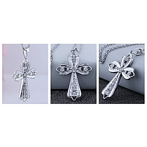 Dazzlingrock Collection Creative Round White Diamond Womens Cross Charm Religious Pendant (0.10 ctw, Color White, Clarity I2-I3), 925 Sterling Silver