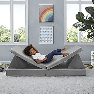 Delta Children Cozee 4-Piece Lounger and Play Set Sofa/Couch, Grey