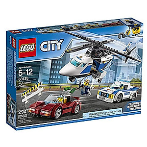 LEGO City Police High-Speed Chase 60138 Building Toy with Cop Car, Police Helicopter, and Getaway Sports Car (294 Pieces)