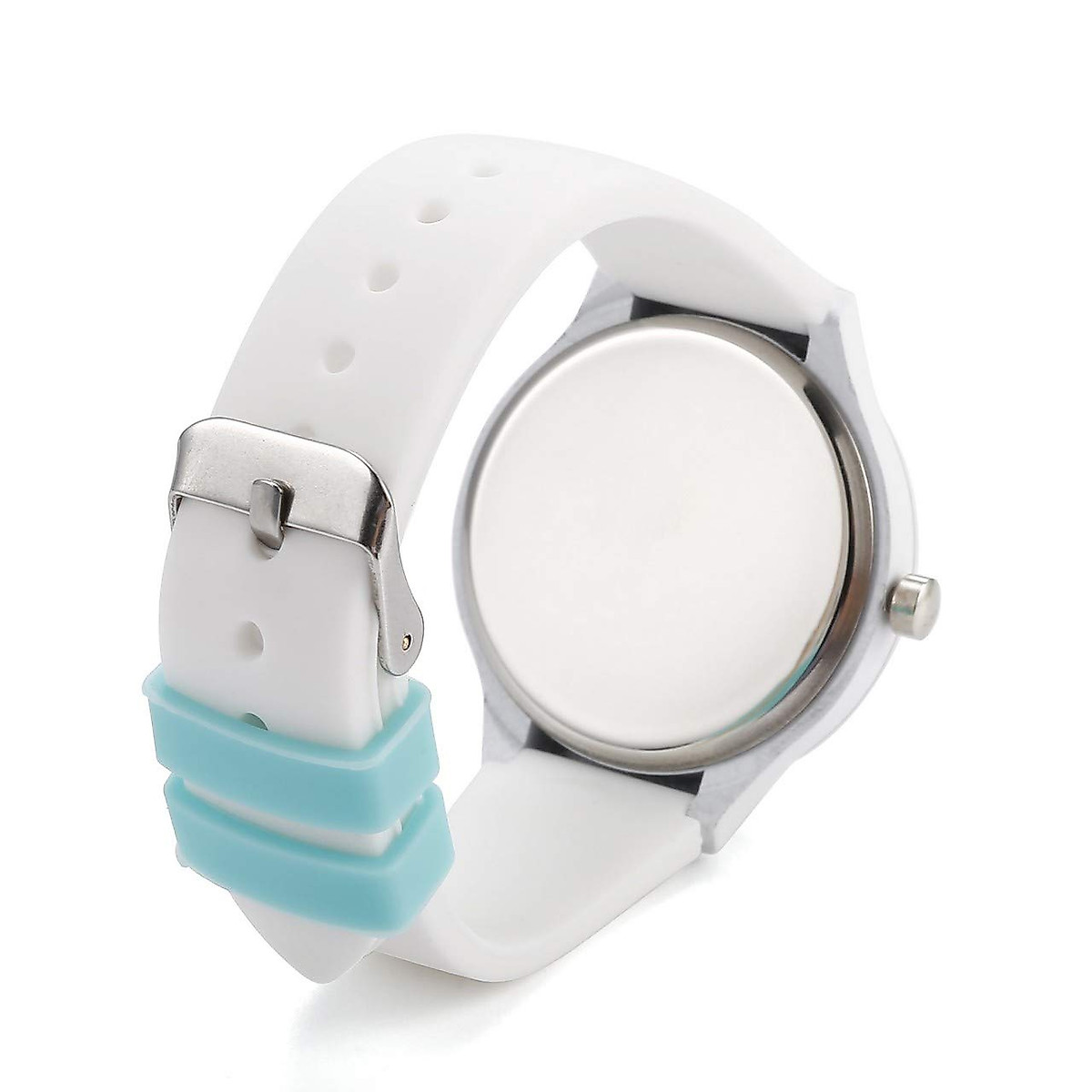 Top Plaza Womens White Silicone Analog Quartz Wrist Watches Fashion Casual Colorful Sport Rubber Jelly Watch with Classic Arabic Numerals