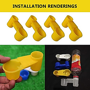 15pcs Automatic Bird Drinker Cups Water Bottl Plastic Pigeon Water Bottle Feeder for Quail Dove Chicken Cage (Yellow)