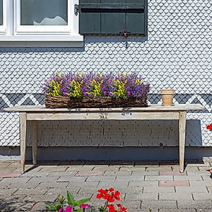 TELDRASSIL 18 Bundles Artificial Lavender Flowers Outdoor UV Resistant Fake Plastic Flowers Faux Plastic Shrubs for Indoor Outdoor Window Home Garden Decoration