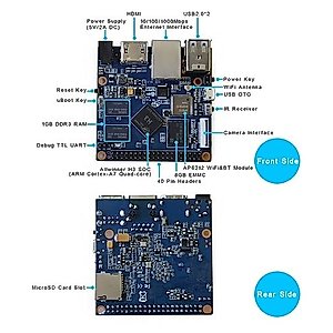 youyeetoo Banana pi M2 Plus (BPI-M2+) Singal Board Computer 1GB RAM 8GB EMMC with SDIO WiFi&BT 4.0 (AP6212) onboard Raspberry Pi Replacement
