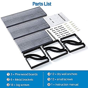 STORAGEGEAR Bathroom Floating Shelves Wall Mounted Set of 3 - Modern Stylish Design Perfect As Bookshelves, Kitchen Shelves, Bedroom Decor Shelves STFS03