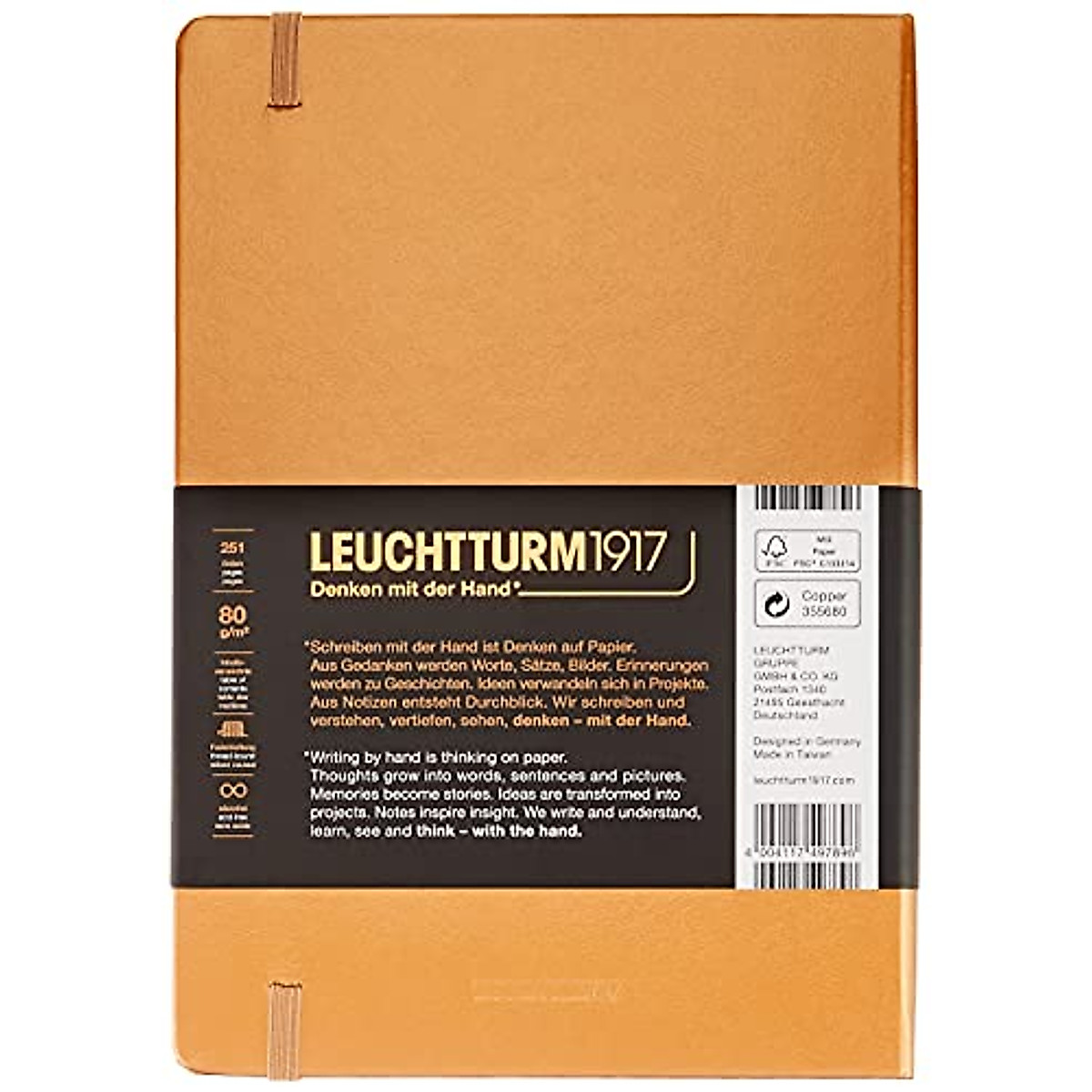 LEUCHTTURM1917 Metallic Special Edition - Medium A5 Dotted Hardcover Notebook (Copper) - 251 Numbered Pages