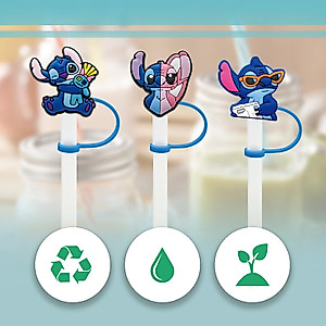 10 Pcs Straw Cover Cap for Stanley Cup, 10mm Reusable Straw Topper for Stanley 30&40 Oz Tumbler, Straw Tip Covers for Stanley Cup Accessories (10mm Blue)