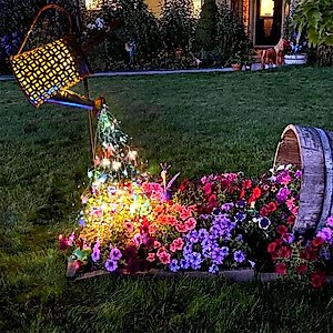 Morestar Solar Watering Can Garden Fairy Lights Outdoor Decoration(Multicolor),Decorative Solar Lights Waterproof Hanging Solar Lantern Hummingbird Gift for Mom Grandmom Birthday for Patio Yard Decor
