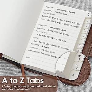 WEMATE Password Book with Lock, Password Book with Alphabetical Tabs 600+ Password Spaces, Password Logbook with Lock, Password Keeper for Computer 4.33 X 6.18 Inch Brown
