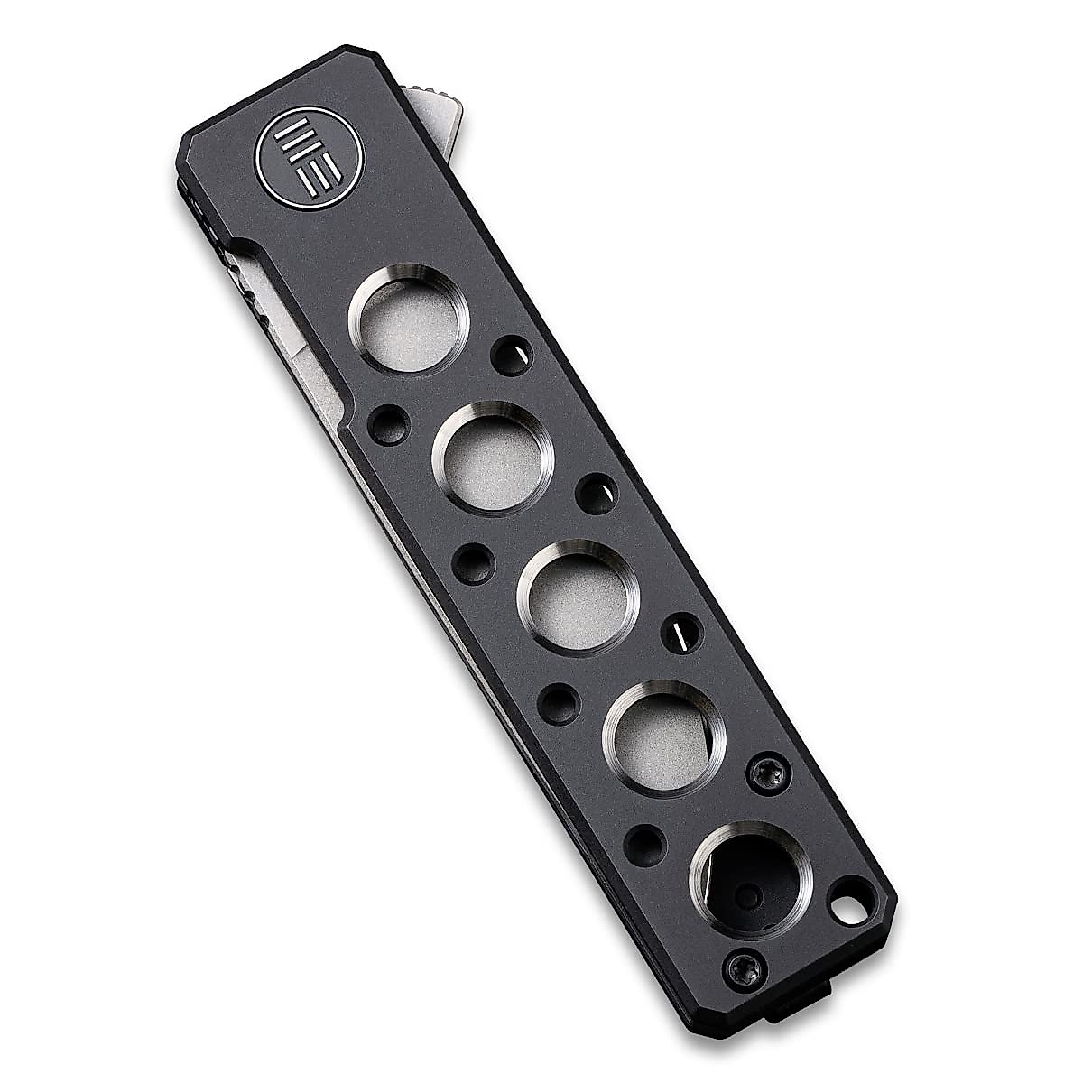 WeKnife Folding Knife Miscreant 3.0, CPM 20CV Blade Titanium Handle with Satin Finished Holes, Pocket EDC Outdoor Knives for Men Dad Husband Boyfriend(Black)