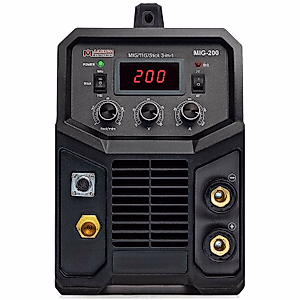 AmicoPower Amico MIG-200, 200-Amp MIGMAGLift-TIGStick Arc DC Welder, 3-in-1 Multifunction, Spool Gun Weld Aluminum-SPG15250, Grey, Full Size