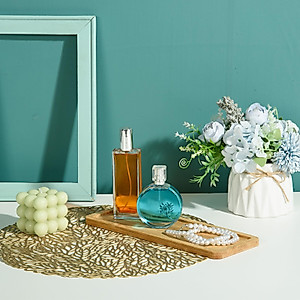 4 Pack Bamboo Serving Tray Rectangle Bamboo Wood Tea Serving Tray Rounded Edges Wooden Bathroom Counter Tray Bamboo Vanity Tray for Dresser Food Coffee Tea Snack Tissues Candles,11x 4 Inch