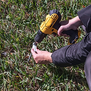 amazama Tent Stakes - 16 Heavy-Duty Ground Screw Anchor Pegs - Galvanized - Non Rust - Perfect for Yard, Garden, Awning & Canopy - Glow-in-The-Dark Tops - Hex Tool & Carry Case - Gazebo - Accessories