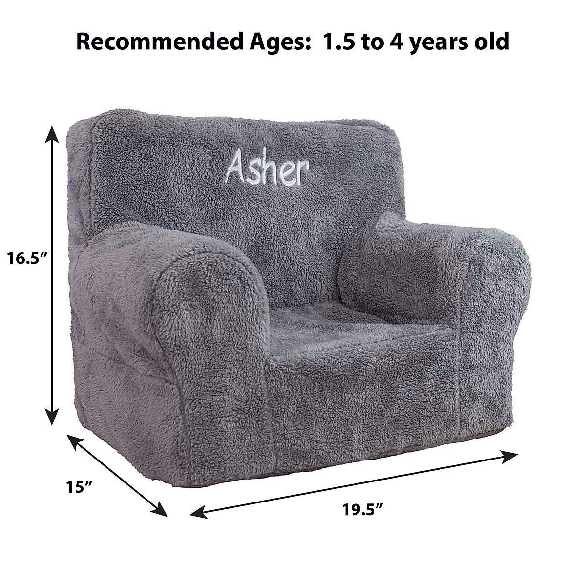 DIBSIES Personalized Creative Wonders Toddler Chair - Ages 1.5 to 4 Years Old (Blue with White Piping)