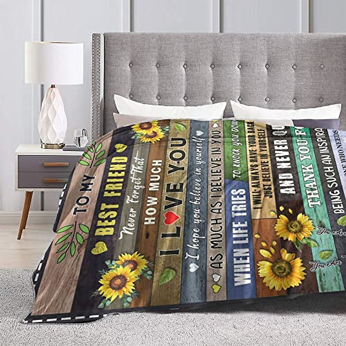 Best Friend Blanket,Best Friend Birthday Gifts for Women,Sunflower Fleece Blanket for Her,Christmas Blanket 50"x60",Best Friend Throw Blanket Friendship Gifts,Bestie Gifts to My Bestie Blanket