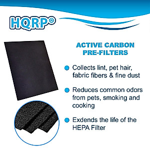 HQRP True HEPA Filter with 2 Carbon Pre-filters Replacement for GermGuardian FLT5900 Filter J compatible with AC5900WCA, AC5900WDLX Large Room Air Purifiers