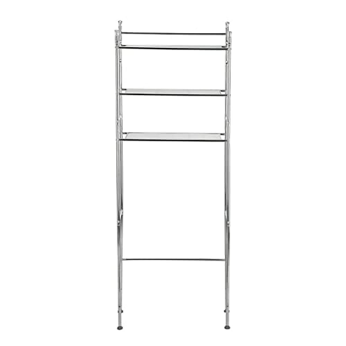 NYW Bathroom Storage Floor Standing Over The Toilet Organizer Shelves 3 Shelf Chrome, Silver(BT2021)