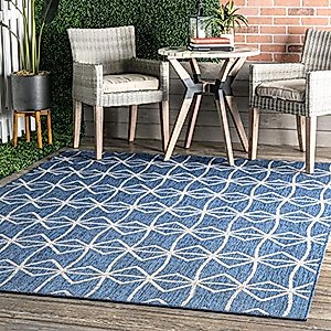 nuLOOM Saunders Geometric Indoor/Outdoor Area Rug, 3' 6" x 5', Blue
