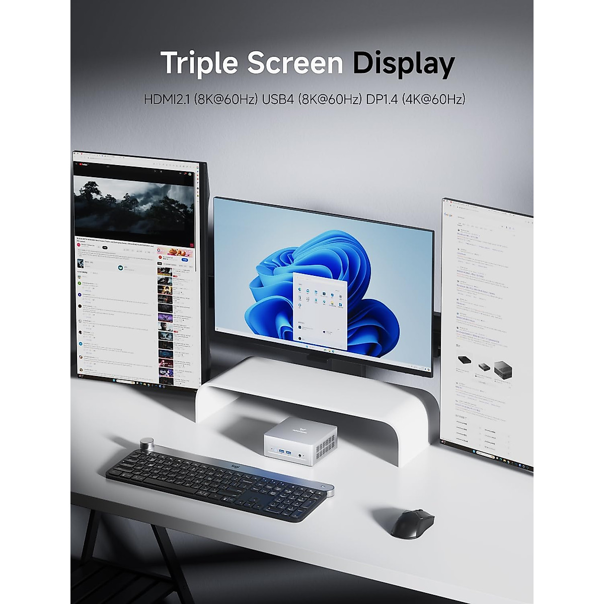 MINISFORUM UM870 Slim Mini PC AMD Ryzen 7 8745H 8C/16T Desktop Computer 32GB RAM 1TB SSD, HDMI/DP/USB4 8K@60Hz Output, 1X 2.5G RJ45 Port, 4X USB Port, Dual Band WiFi, AMD Radeon 780M Graphics