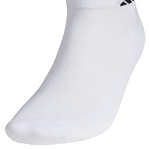 adidas Men's Athletic Cushioned Low Cut Socks with Arch Compression for a Secure fit (6-Pair), White/Black, XL