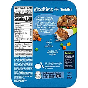 Gerber Mealtime for Toddler Mashed Potatoes with Meatloaf & Gravy & Side of Carrots, Peas & Corn, 6.67 Ounce