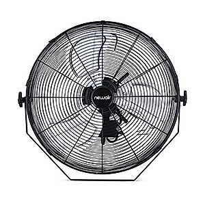 NewAir 20” Outdoor Rated 2-in-1 High Velocity Floor or Wall Mounted Fan with 3 Fan Speeds and Adjustable Tilt Head, NIF20CBK00