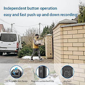 Body Camera, Police Body Cam Video HD 1080P, 256G Max Memory, Upgrade Rotate Wearable Clip for Law Enforcement,Security,Guard,Home,Outdoor,Travel,Camping,Cycling, Built-in 64G Card with Night Vision