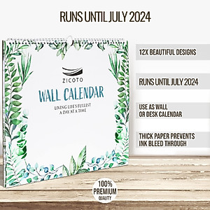 Aesthetic 2023 Greenery Wall Calendar - Runs Until July 2024 - The Perfect Monthly Calendar for Easy Planning