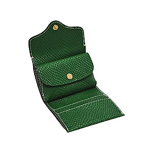 Fossil Women's Heritage Leather Wallet Trifold, Green Python (Model: SL8285310)