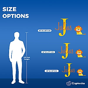 Personalized Name Lion Animal Series - Baby Boy - Wall Decal Nursery for Home Bedroom Children (Wide 28"x15" Height)