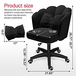 XUEGW Office Chair Cute Petal Desk Chair, Modern Fabric Home Butterfly Chairs Height Adjustable Chair Makeup Chairs Computer Chairs