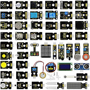 KEYESTUDIO 48 Sensors Modules Starter Kit for Arduino with LCD, 5v Relay, Sound, LED Modules, Servo Motor, Motion, Pressure Sensor, Gas Sensor, etc.Programming for Beginners Adults Learning