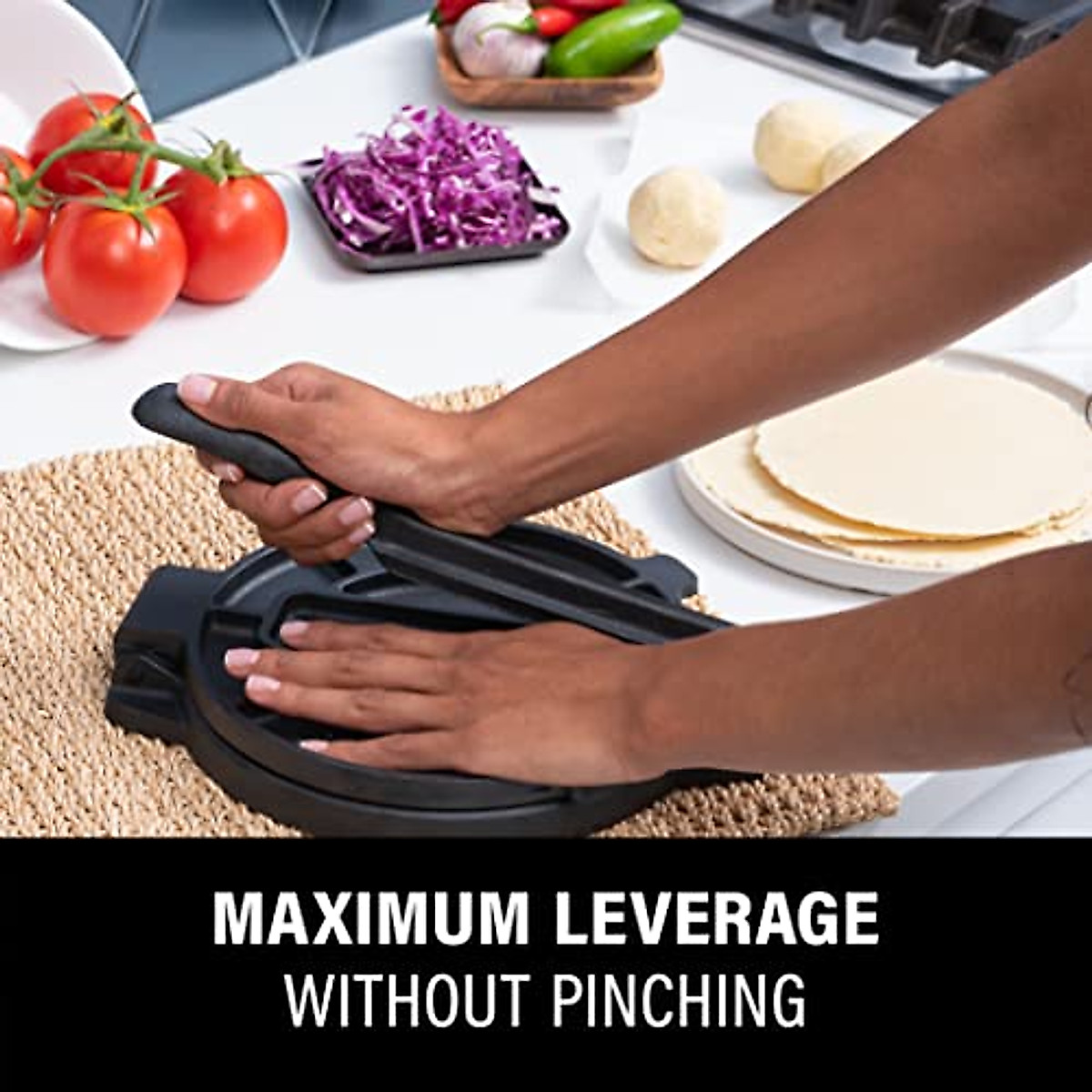 Bellemain Cast Iron Tortilla Press 8 Inch, Heavy Duty Tortilla Maker Press & Dough Maker for Flour Tortilla Press, Prensa Para Tortillas, Roti Maker, Quesadilla Press & Taco Maker Roti Press