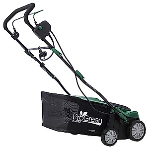 2 in 1 Walk Behind Scarifier, Garden Scarifier, 16INCH Dethatcher Corded Electric Scarifier, 15 Amp Electric Lawn Dethatcher, Removable Collection Bag Extra Large 58QT