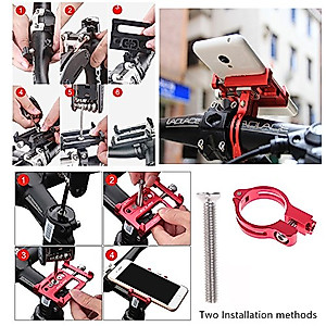 GUB Bicycle & Motorcycle Phone Mount, Aluminum Alloy Universal Bike Handlebar Phone Mount Holder Adjustable Compatible with iPhone X XR Xs 7s 8 Plus,Compatible with SamsungS9/S8/Note5/4 (Black)