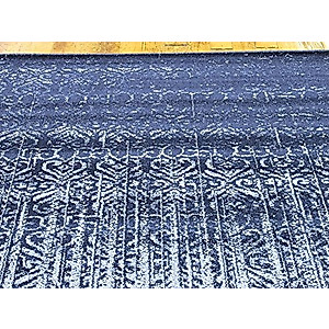 Unique Loom Del Mar Collection Area Rug-Transitional Inspired with Modern Contemporary Design, Rectangular 9' 0" x 12' 2", Blue/Navy Blue