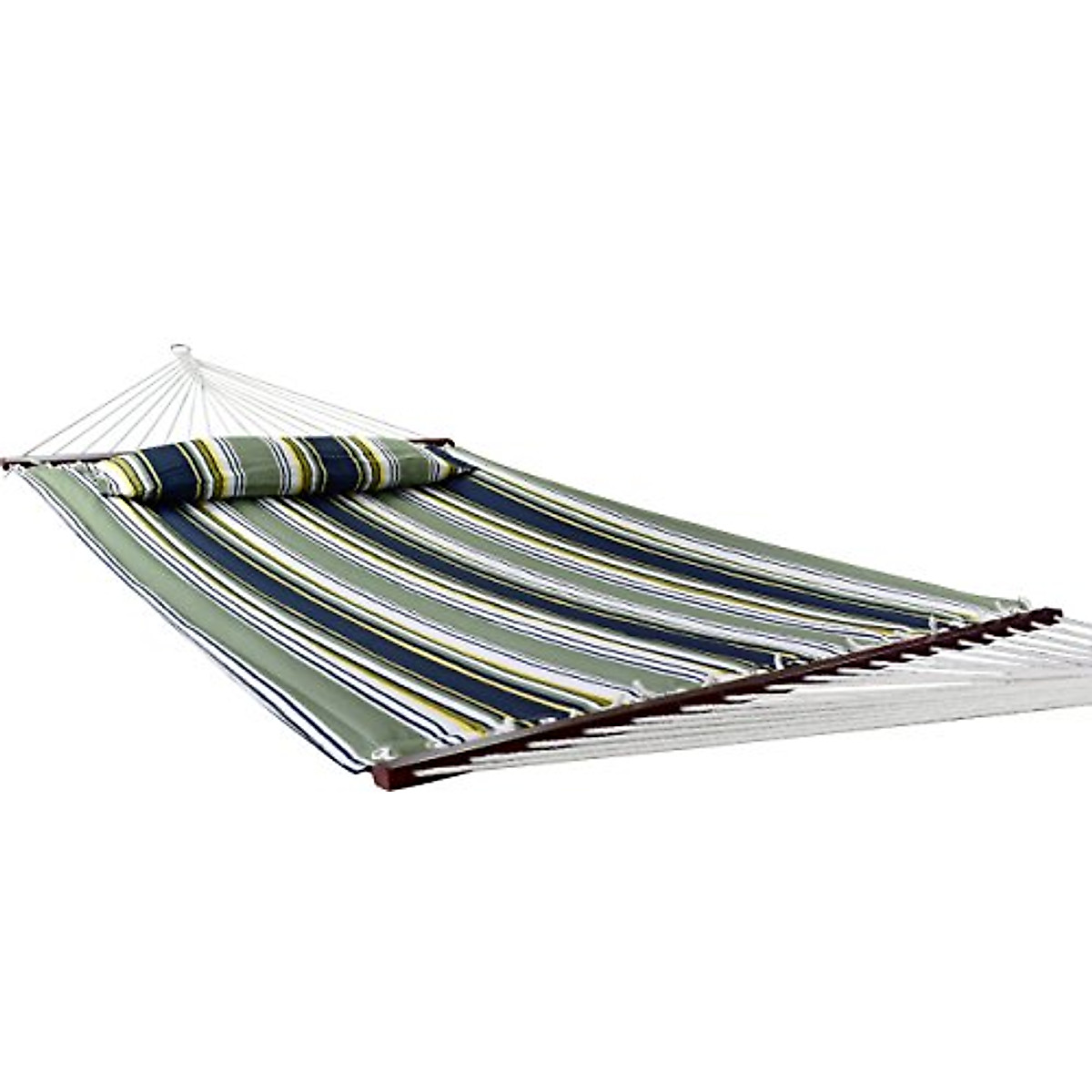Sorbus 2-Person Stylish Hammock with Stand- Premium Cotton 53" Large Hammock Bed- Spreadedbars & Pillow Included- Heavy Duty 450lbs Portable Hammock for Garden Yard Patio Outdoor Camping- Washable