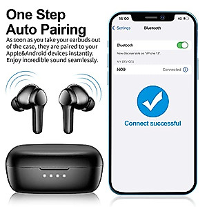 xiwxi Bluetooth Wireless Earbuds,Immersive Sound Premium Deep Bass Hi-Fi Stereo Headset IPX8 Waterproof Bluetooth 5.3 Ear Buds with 4 Mics Call Noise Cancelling Lightweight Earphones for iOS,Android