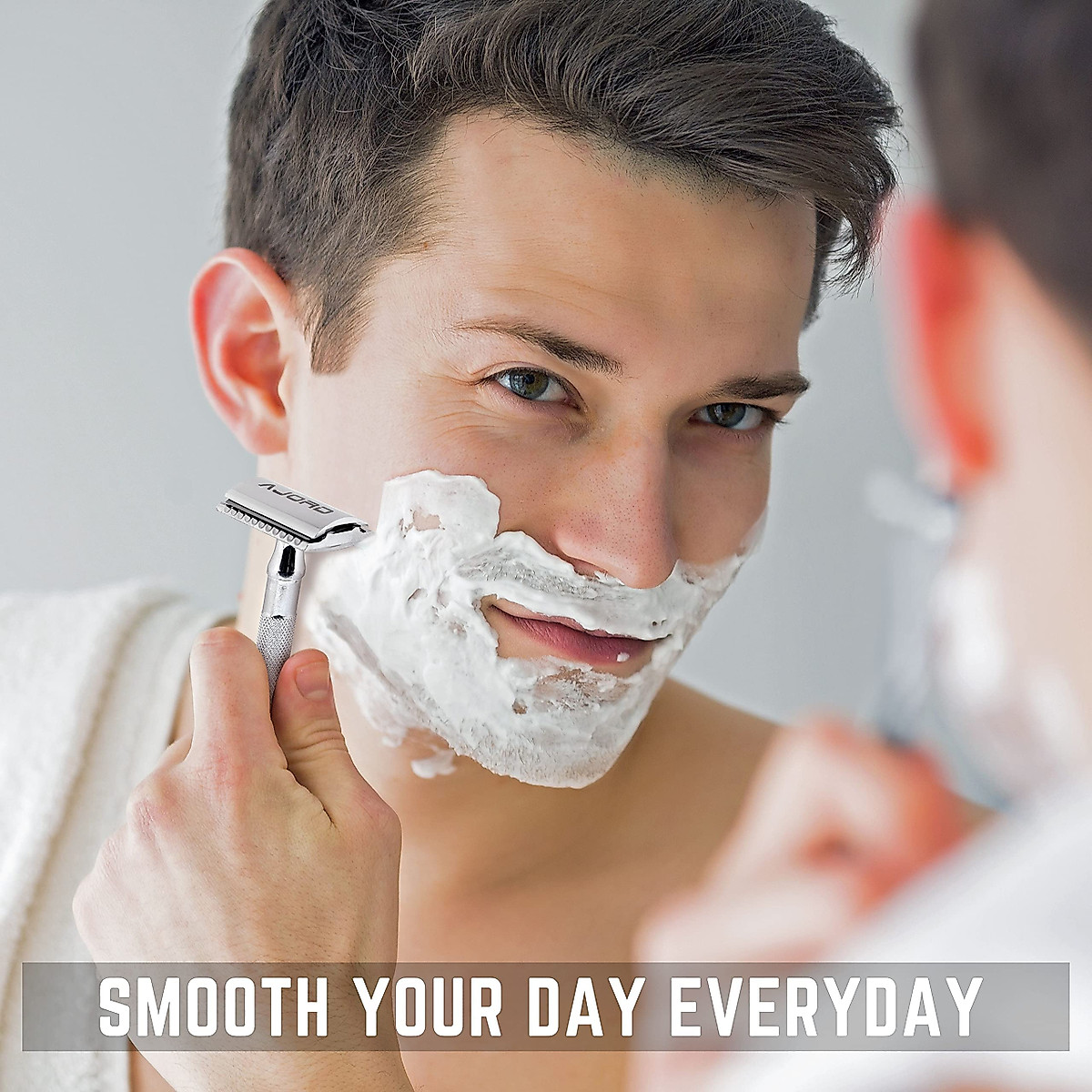 3 Pcs Double Edge Safety Razors For Men & Women - Safety Edge Razor Women Comes With 5 Astra Superior Platinum Double Edge Blades & Razor Cover - Reusable Men's Saftey Shaving Razors with Long Handle