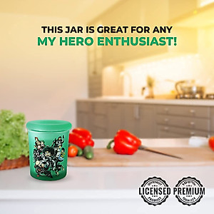 JUST FUNKY My Hero Academia Collector Edition Container | Frosted Glass Container Class-1A Rubber Seal Jar | MHA | Anime Food Container | Home Deco | Offical Licensed