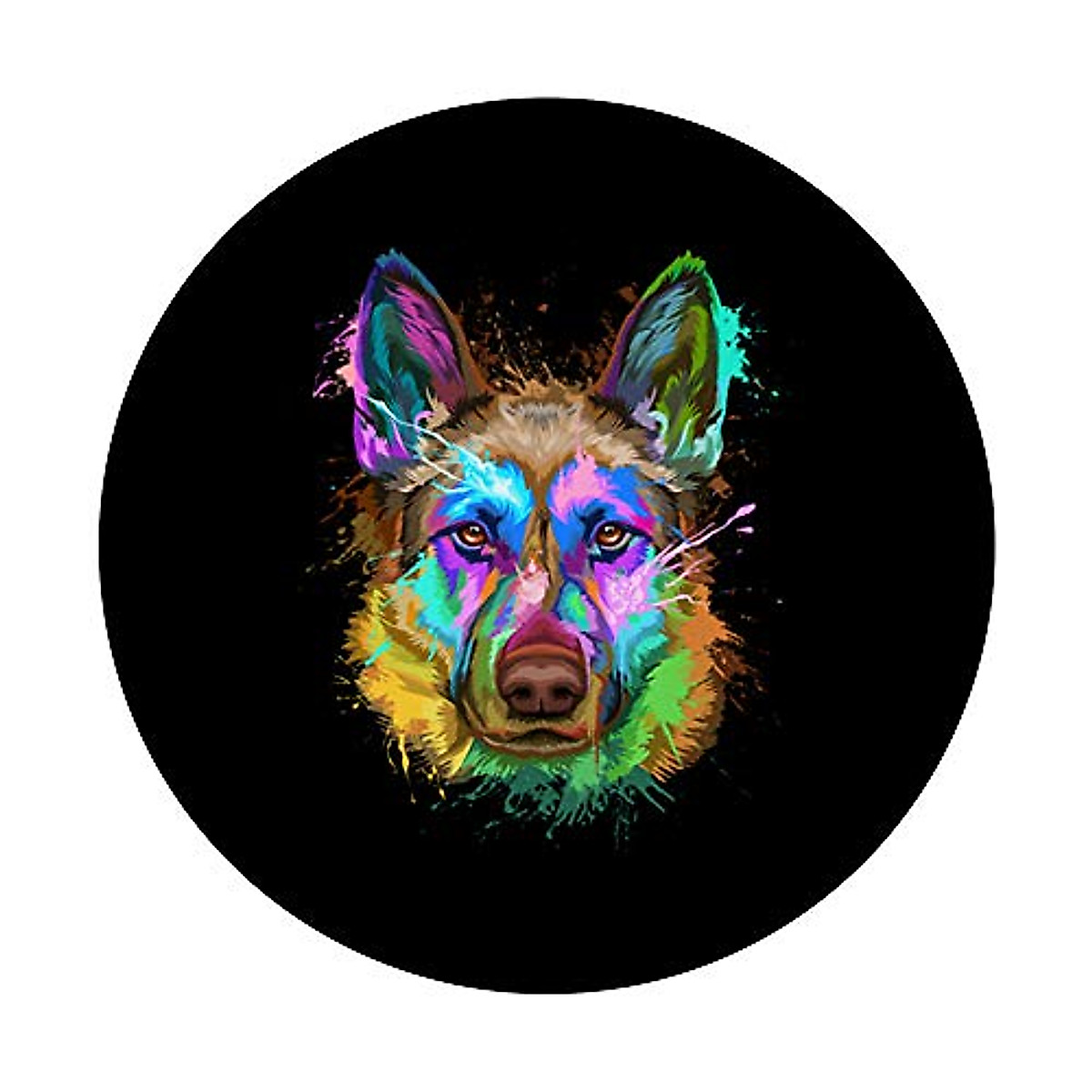 Splash Art German Shepherd Dog PopSockets PopGrip: Swappable Grip for Phones & Tablets
