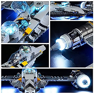 YEABRICKS LED Light Kit for Lego - Star Wars The Mandalorian's N-1 Starfighter Building Blocks Model, LED Light Set Compatible with 75325(Lego Set NOT Included)