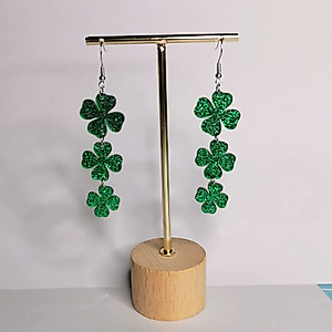 2 Pairs St. Patrick's Day Earrings for Women, Easter Day Earrings Irish Shamrock Acrylic Dangle Earrings Green Hat Clover Beer Horseshoe Bunny Drop Earrings