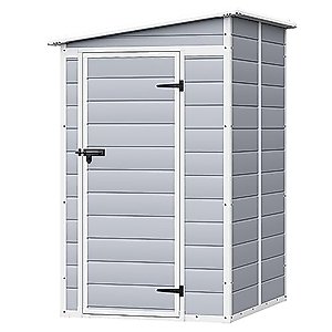 Homall Resin Outdoor Storage Shed, 5X 4 FT Garden Tool Sheds & Outdoor Storage House with Single Lockable Door for Backyard Garden Patio Lawn