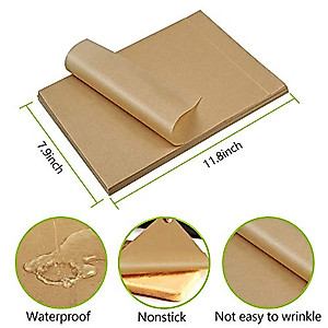 QYH 300 Pcs Parchment Paper Sheets for Baking, 8x12 Inches Unbleached Precut Parchment Paper for Baking Cookies, Frying, Air Fryer, Cooking, Grilling Rack, Oven