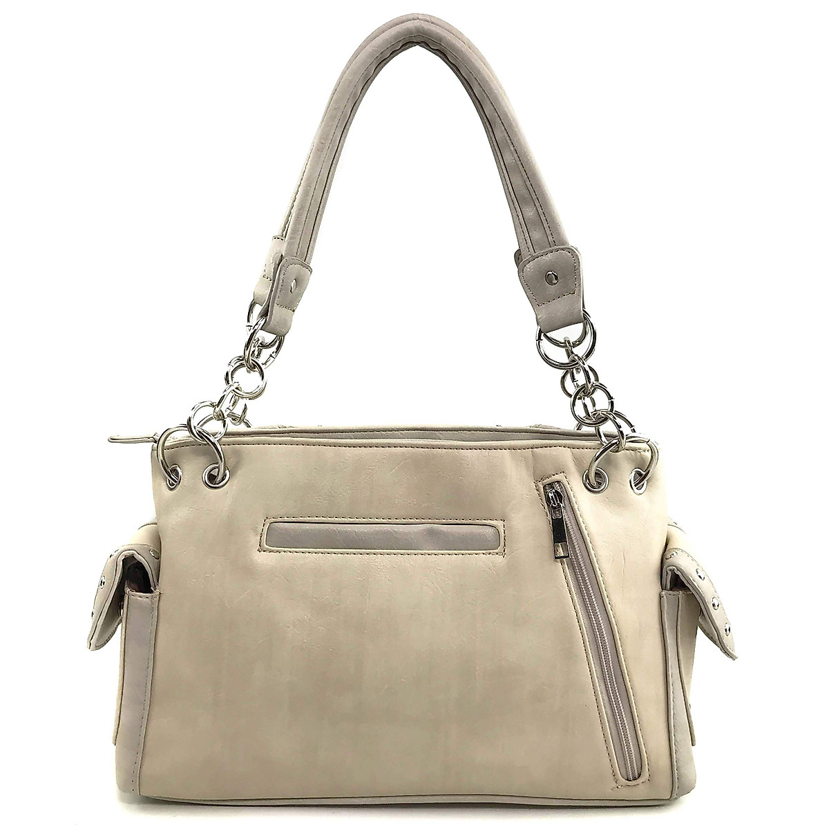 Zelris Faith Love Hope Cross Angel Wing Women Conceal Carry Handbag Wallet Set (Beige)