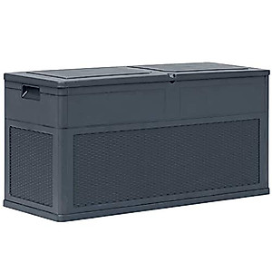 Festnight Garden Storage Box Lockable Garden Container Cabinet Toolbox for Patio Outdoor Furniture 84.5 gal Anthracite
