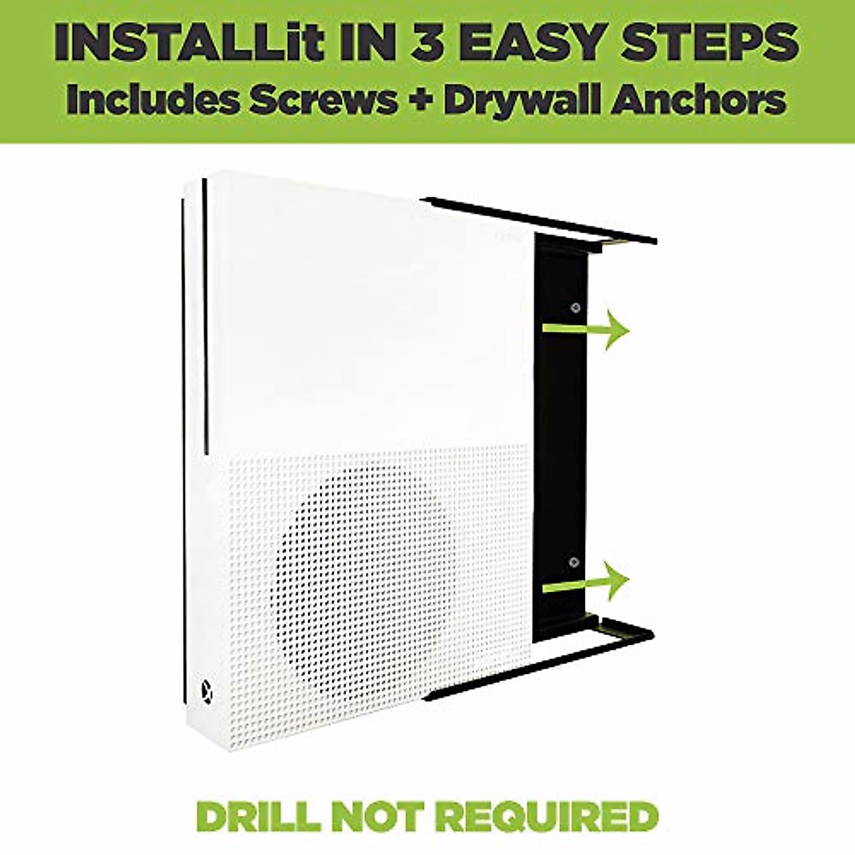 HIDEit Mounts X1S Wall Mount for Xbox One S - Patented in 2019, Made in USA - Steel Mount for Xbox One S to Safely Store Your Xbox One S on Wall Near or Behind TV