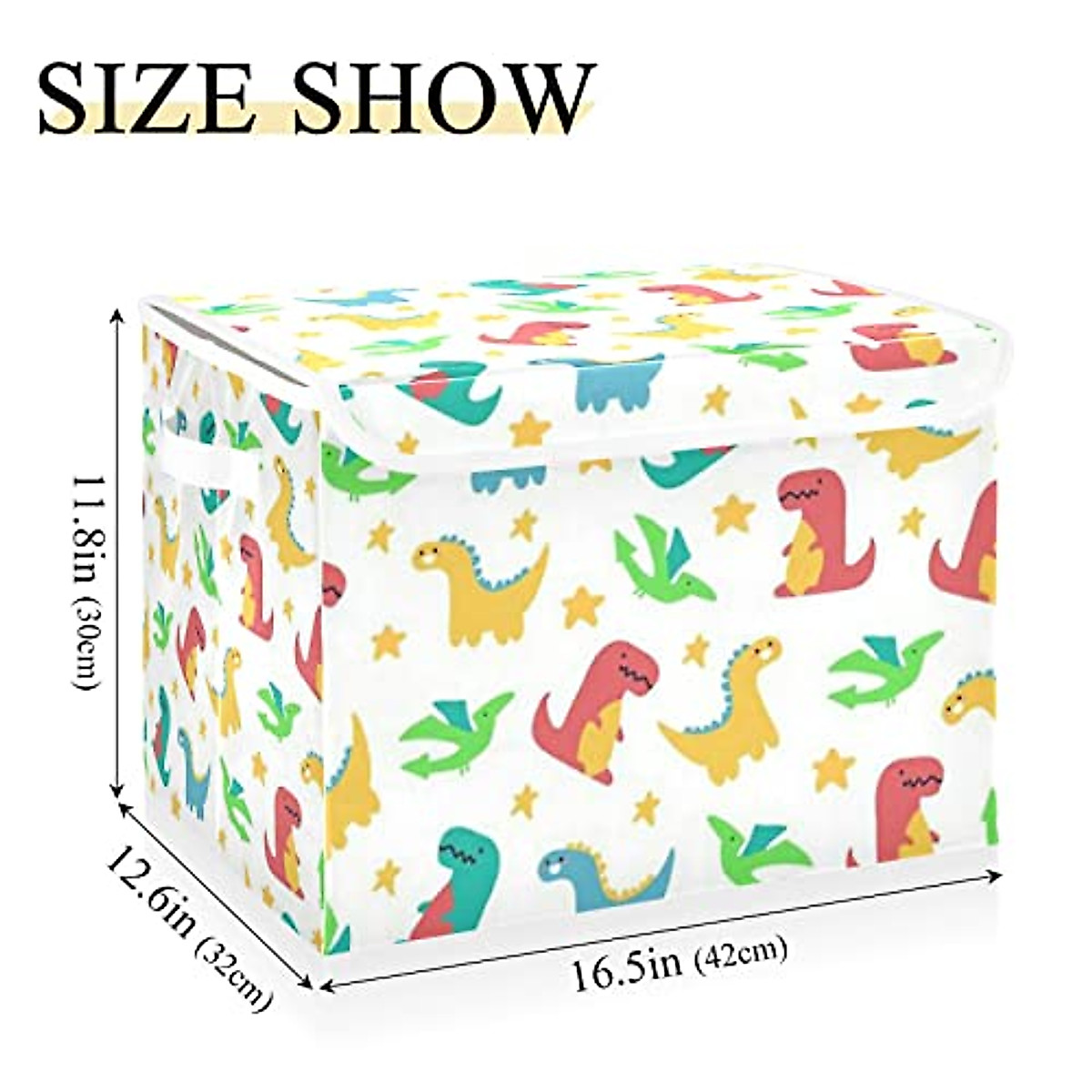 Dinosaurs Storage Bins with Lids for Organizing Lidded Home Storage Bins with Handles Oxford Cloth Storage Cube Box for Room