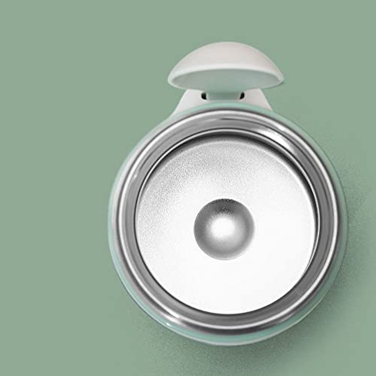 BYBYCD Food Container Portable Solid Color Vacuum Jar Stainless Steel Inner Stewed Cup Mini Insulated with A Spoon Breakfast Cup(Silver&Black)